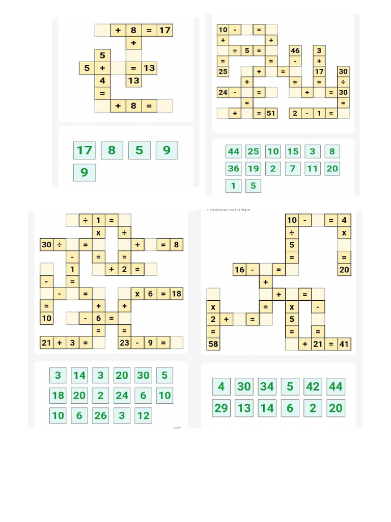 latihan matematika TTS | PDF