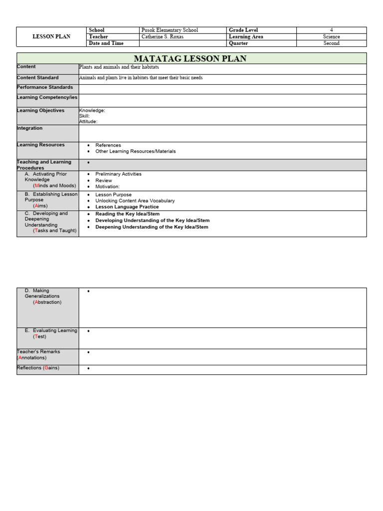 Matatag-Lp Template | PDF | Career & Growth