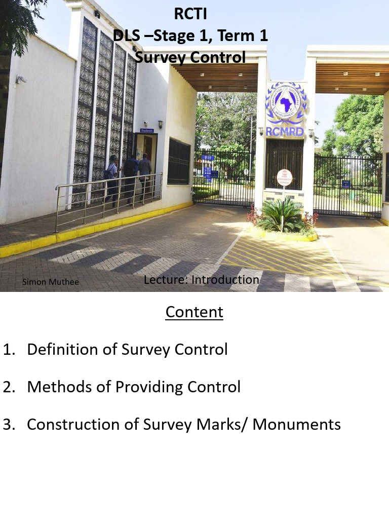 DLS Survey Control Introduction | Download Free PDF | Surveying | Metrology