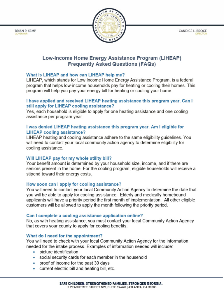 Liheap Cooling Faq Fy2022 Pdf Economy Of The United States The