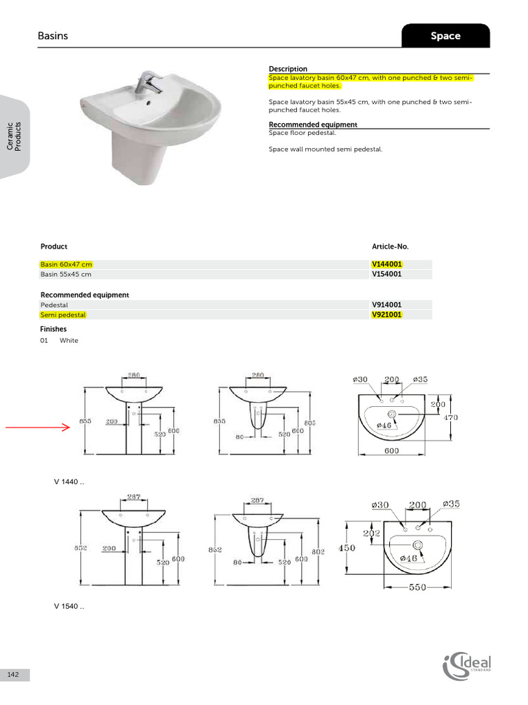 Space Lavatory Basins Overview | PDF