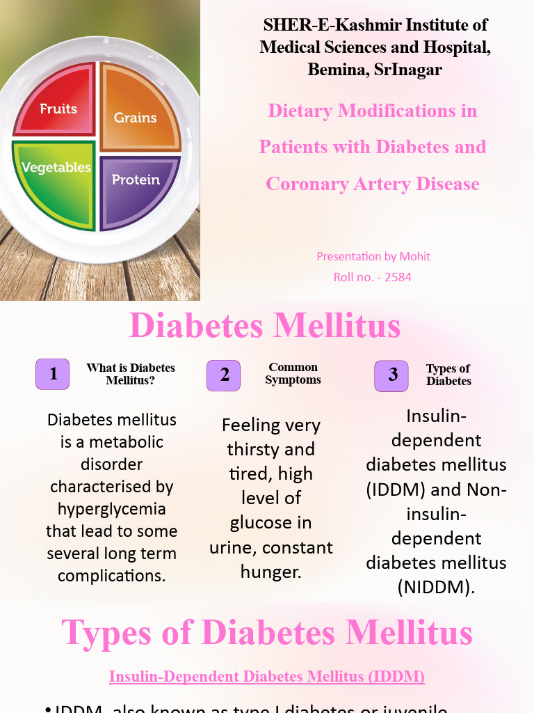 Dietary Modifications 1 | PDF | Diabetes | Coronary Artery Disease