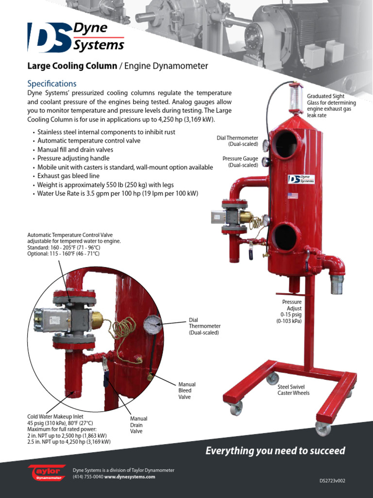 DS2723 Large Cooling Column | PDF | Valve | Pressure