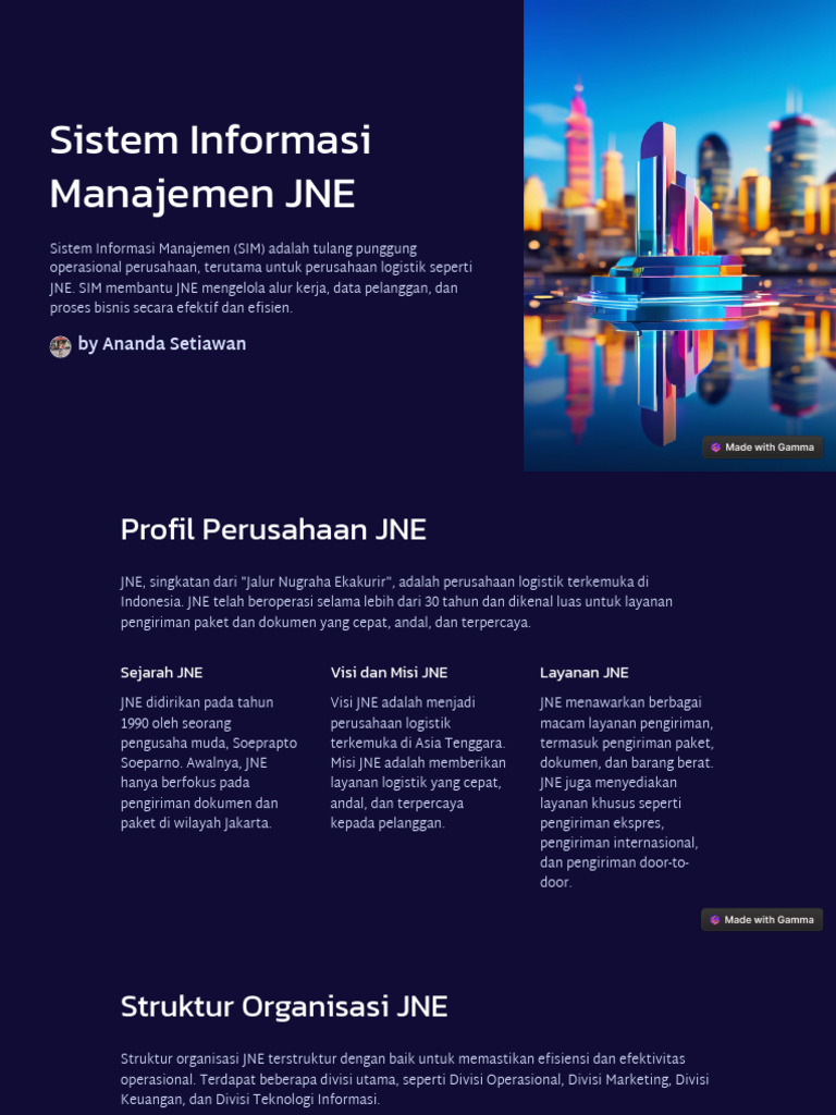 Sistem Informasi Manajemen JNE | PDF