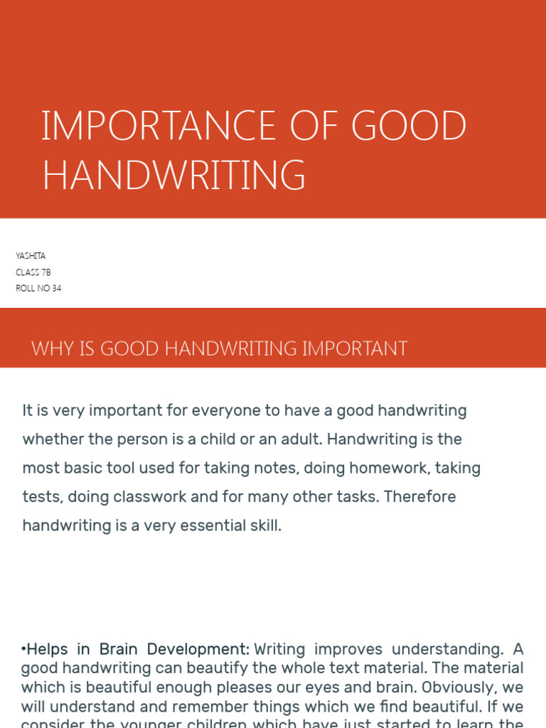 Importance of Good Handwriting | PDF | Human Communication | Cognitive ...