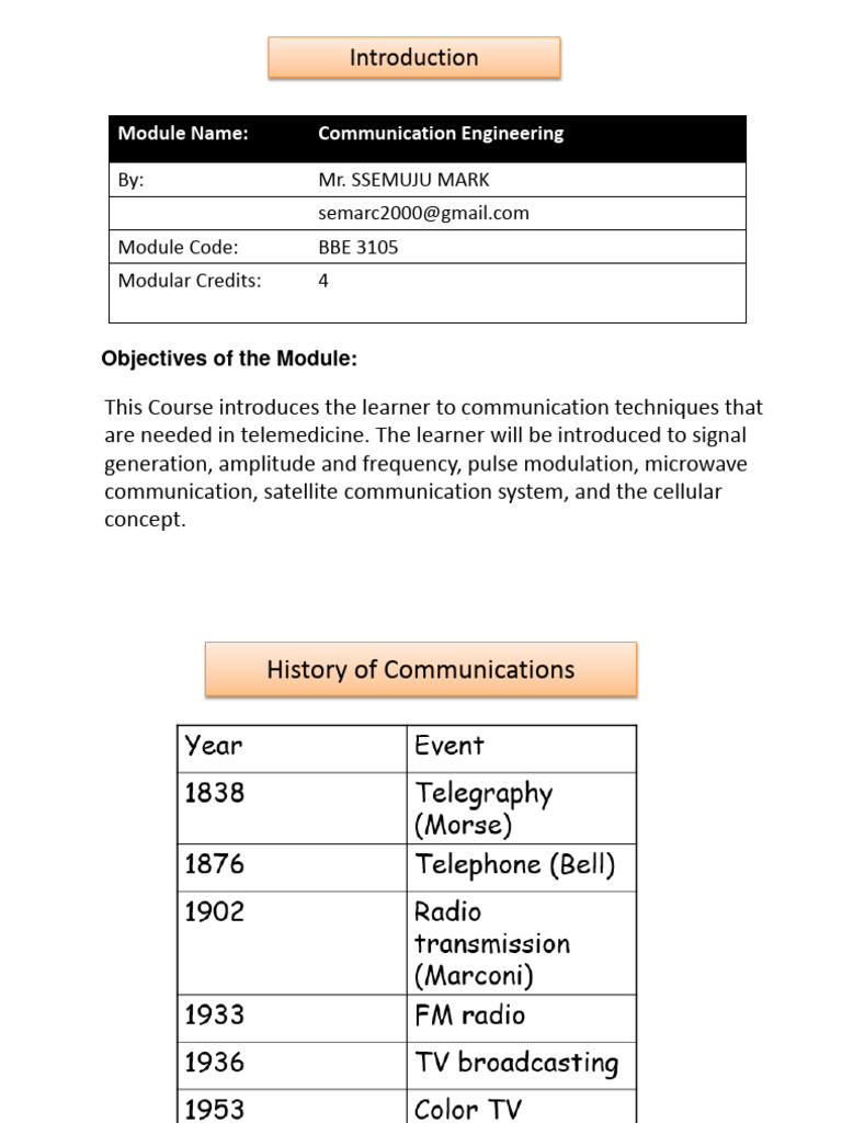 Lecture 1 | PDF | Communications System | Decibel