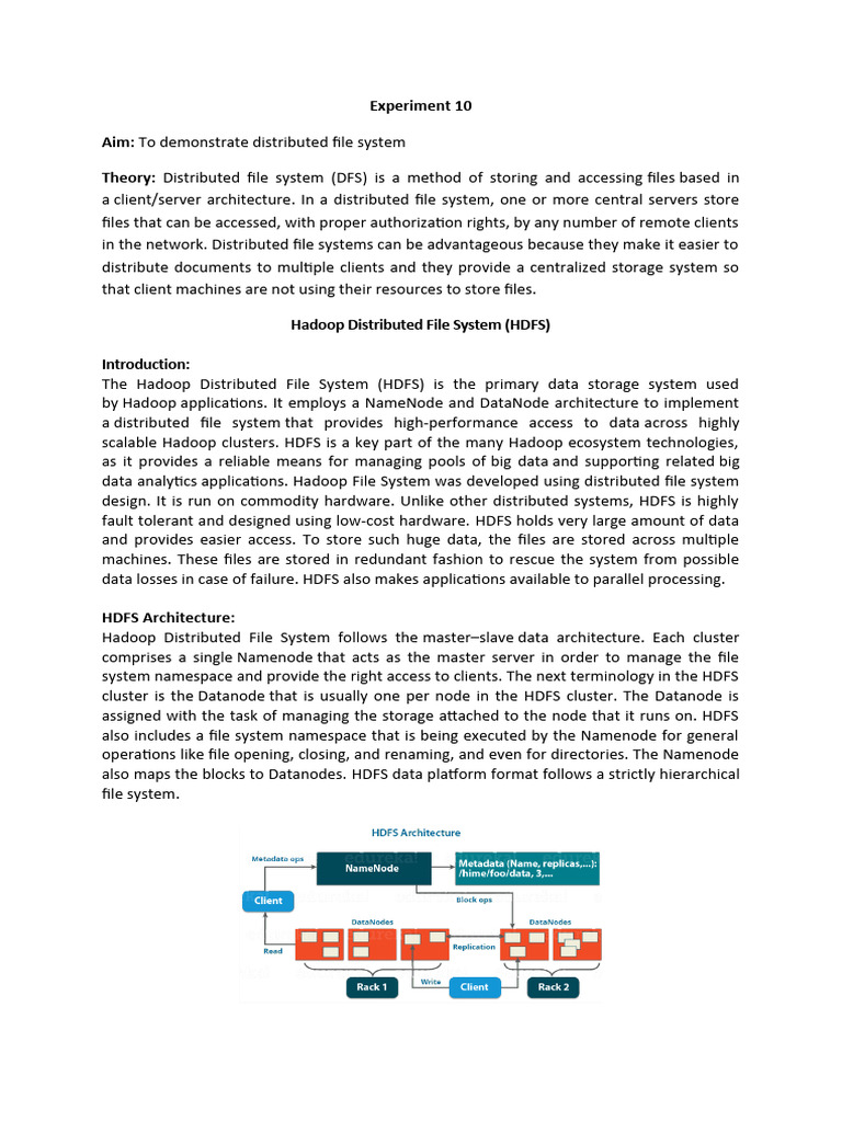 10 Dfs | PDF | Apache Hadoop | Computer Cluster