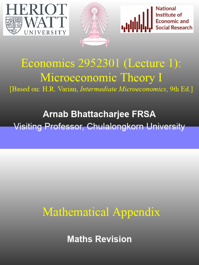 Lecture Day 1 Chapter 0 Maths Chapter01 The Market-761390-17175727795756 | PDF | Economic ...