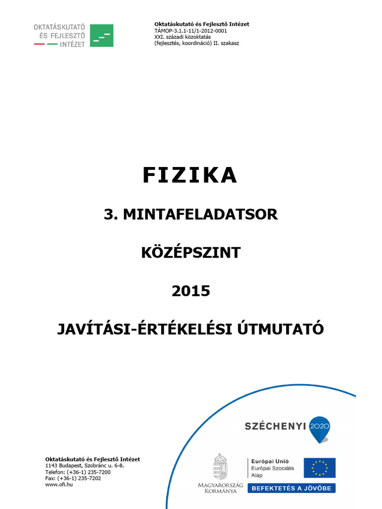 Fizika Kozep Javitasi Utmutato 3 | PDF