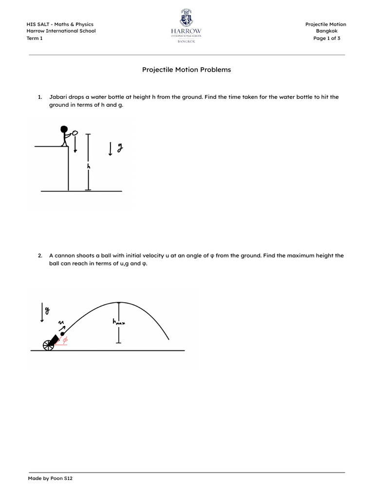 SALT - Projectile Motion | PDF | Projectiles | Mechanics