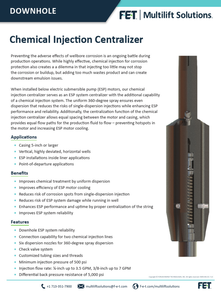 FET-Multilift-Solutions-Chemical-Injection-Centralizer_datasheet | PDF