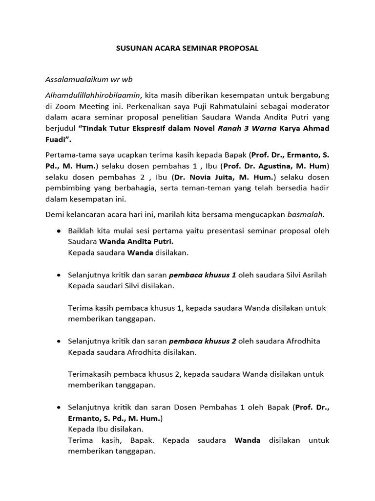 Teks Moderator Sempro | PDF