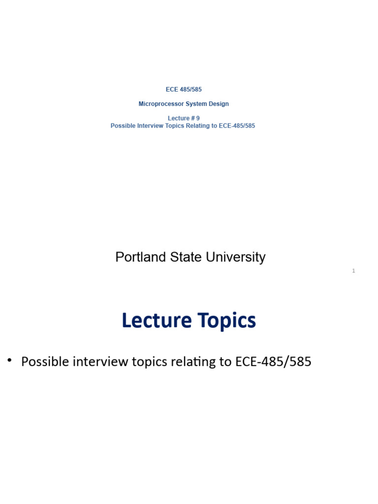 9-Possible ECE 585 Interview Topics | PDF | Cpu Cache | Computer Memory