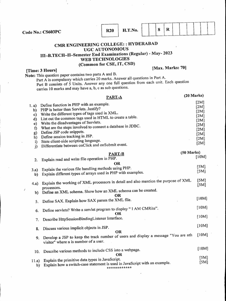 Web Technologies May 2023 Pdf 