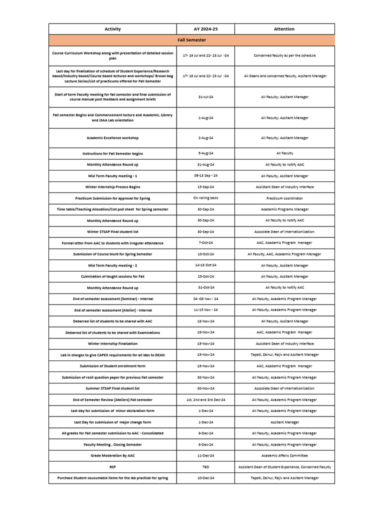 JSAA Academic Calendar Fall 2024 PDF | PDF | Academic Term | Academia