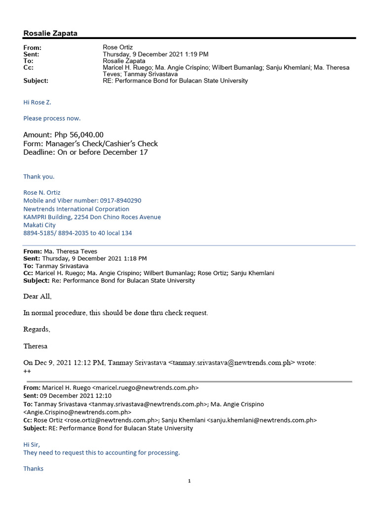 Performance Bond Processing for Bulacan State University | PDF | Banking