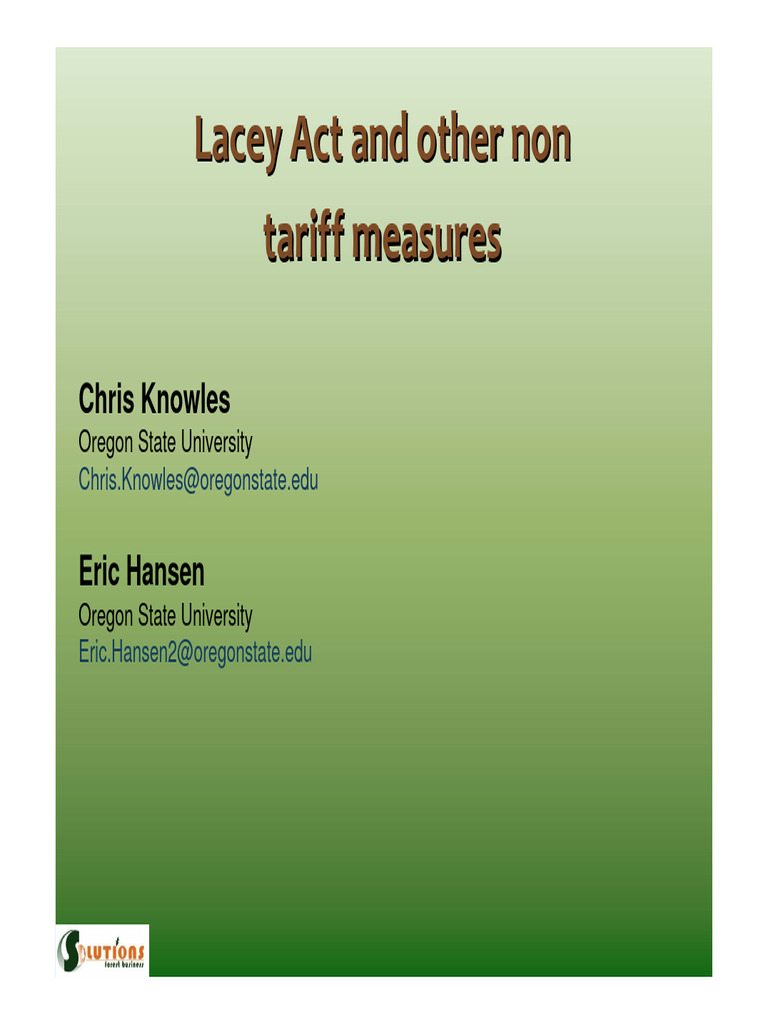 Lacey Act Overview and Compliance Guide | PDF | United States ...