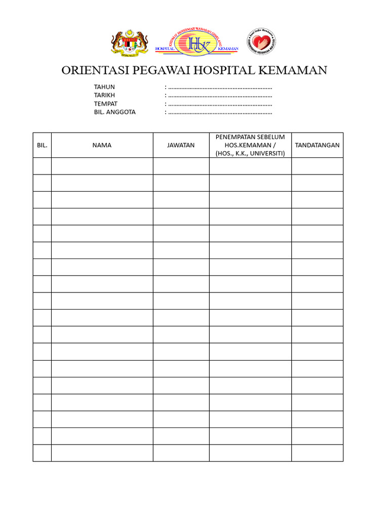 BORANG ORIENTASI | PDF
