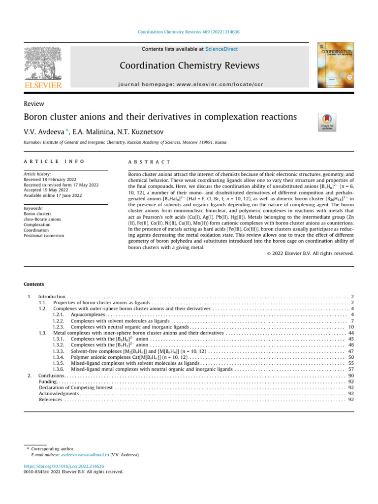 Boron Cluster Ions Properties | PDF | Coordination Complex | Hydroxide