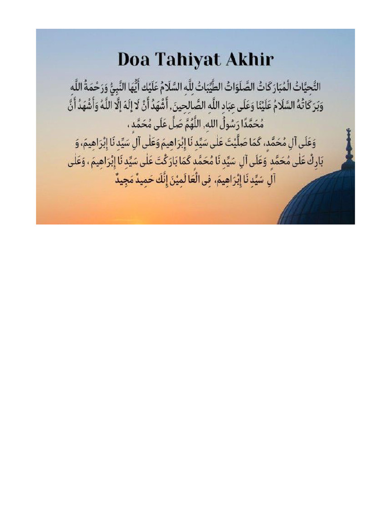 Doa Tahyat Akhir | PDF