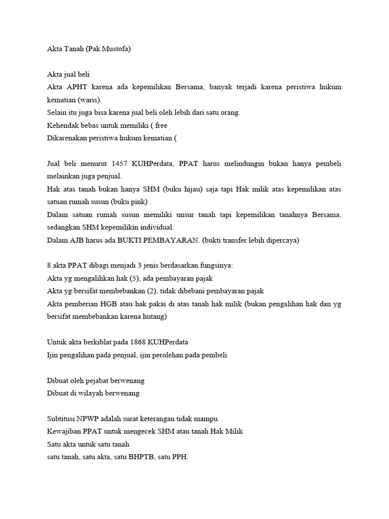 Akta Tanah | PDF
