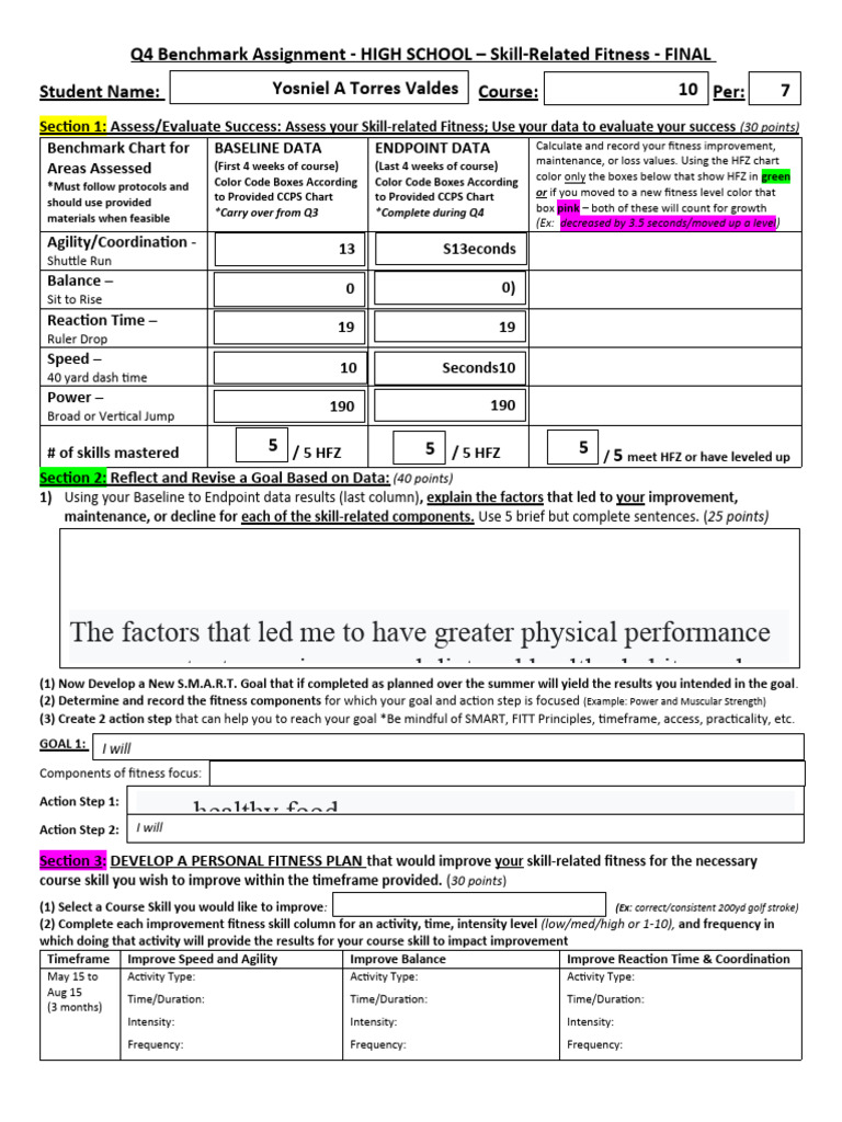 Q4 Benchmark | PDF | Physical Fitness