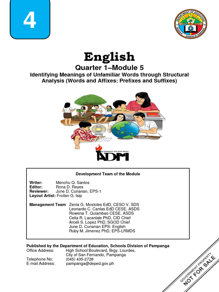 MODULE 5 - Q1-Eng 4-Identifying-Meanings-Of-Unfamiliar-Words-Through-Structural-Analysis - PDF ...