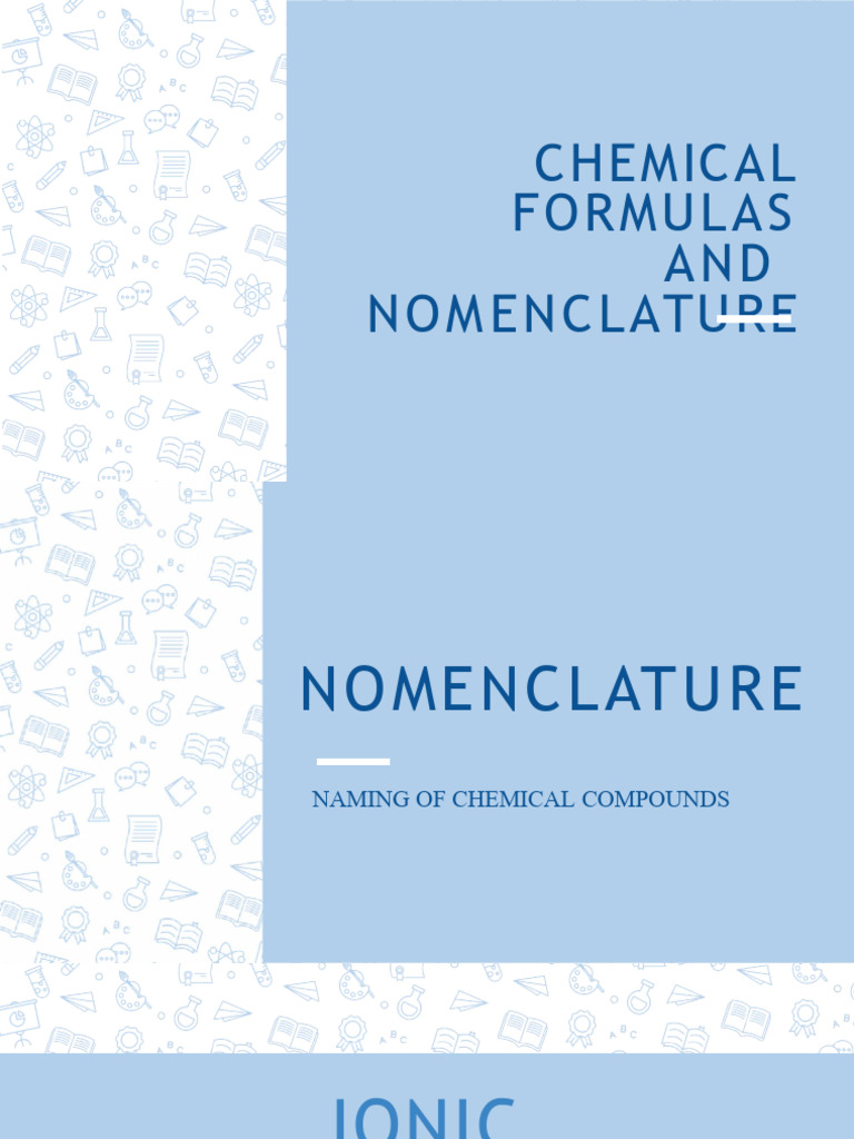 Chemical Formula and Nomenclature | PDF | Chemical Compounds | Ion