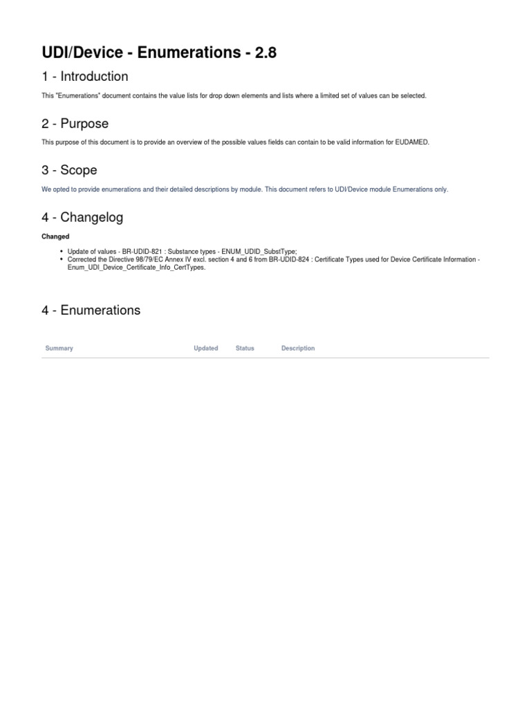 MD Udi-Device-Enumerations en 0 | PDF | Litre | Allergy