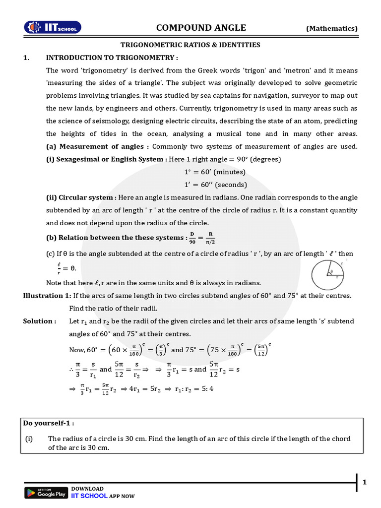 Trigonometric Ratios and Identities Guide | PDF | Trigonometric Functions | Trigonometry