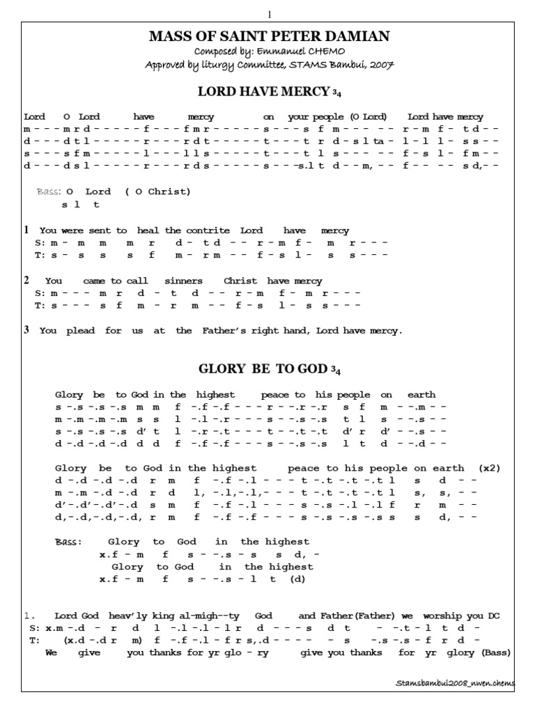 950 - Mass of Saint Peter Damian | PDF | Lord's Prayer | Glory (Religion)