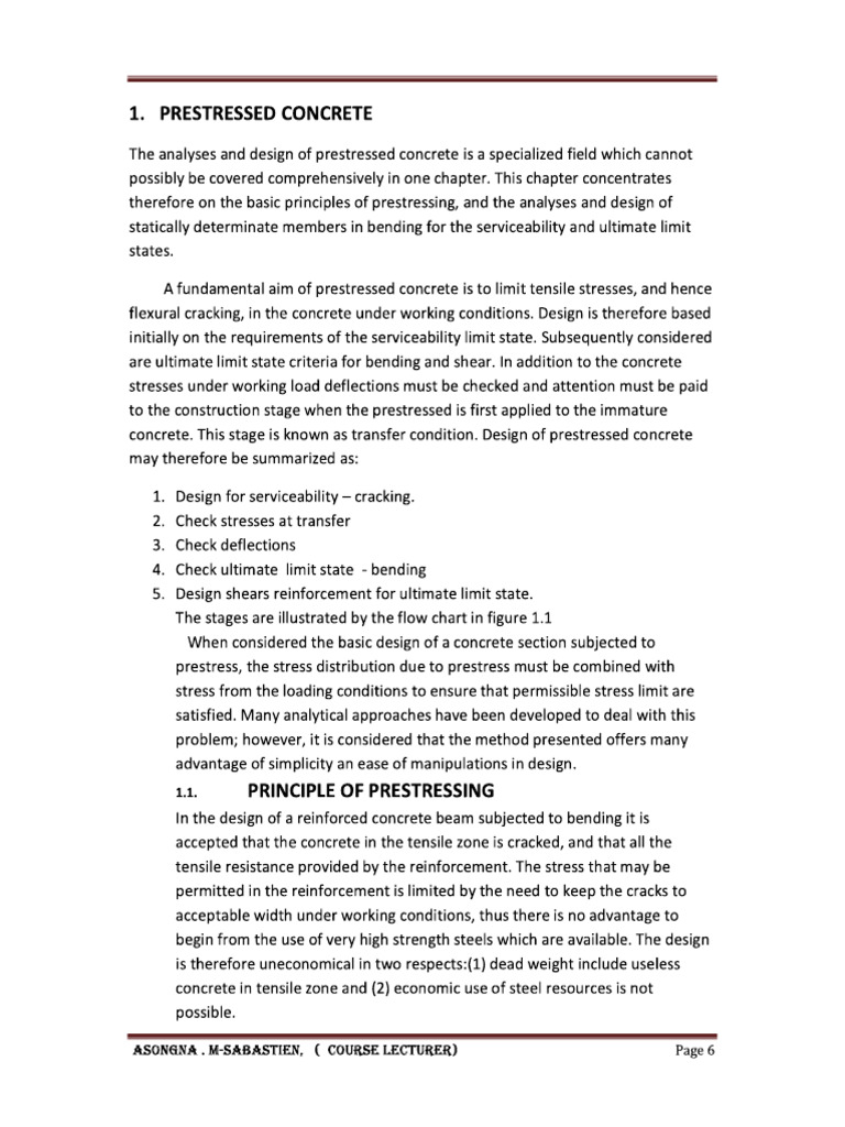 Pre-Stressed Concrete Notes | PDF
