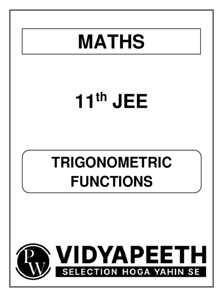 Trigonometric Functions _ DPPs | PDF | Trigonometric Functions | Angle