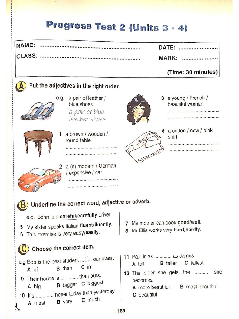 Progress Test 2 | PDF