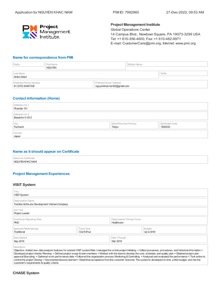 Application Report - 6725111 | PDF | Project Management | Business