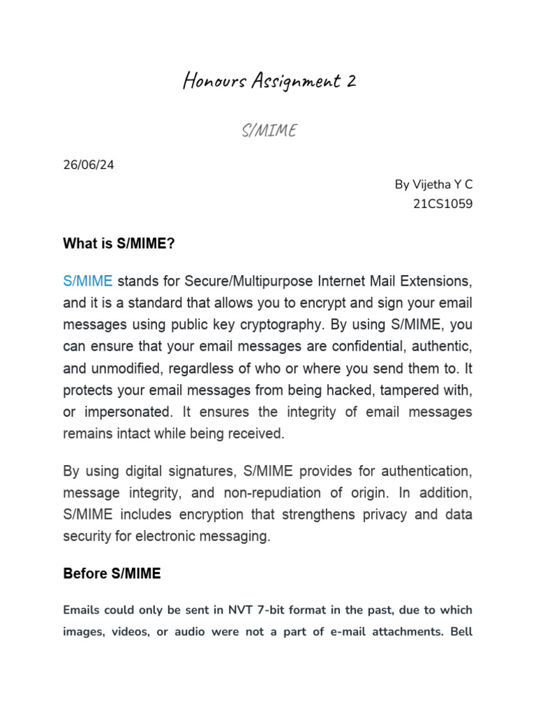 S Mime | PDF | Public Key Cryptography | Encryption