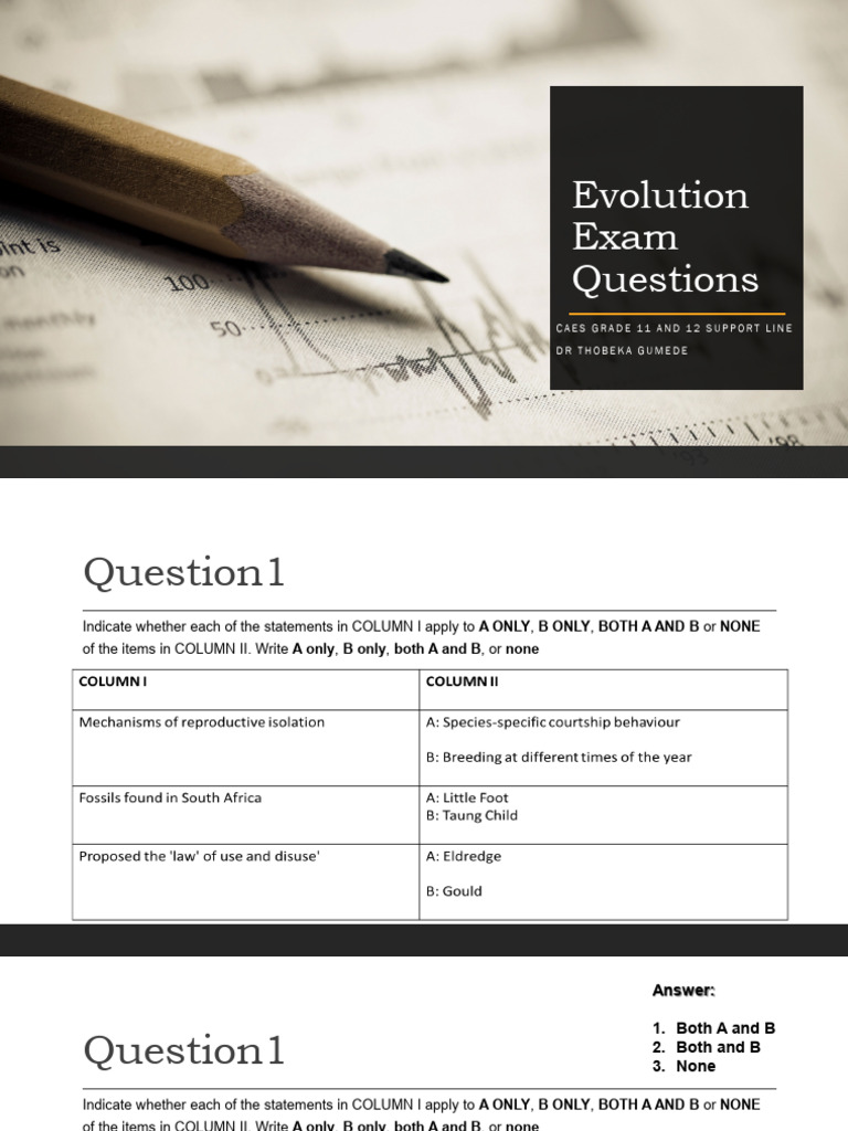 Evolution Exam Prep for Grades 11-12 | PDF | Homo | Biology