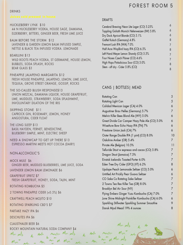 Psychedelic Bar Menu | Download Free PDF | Malt Based Drinks ...