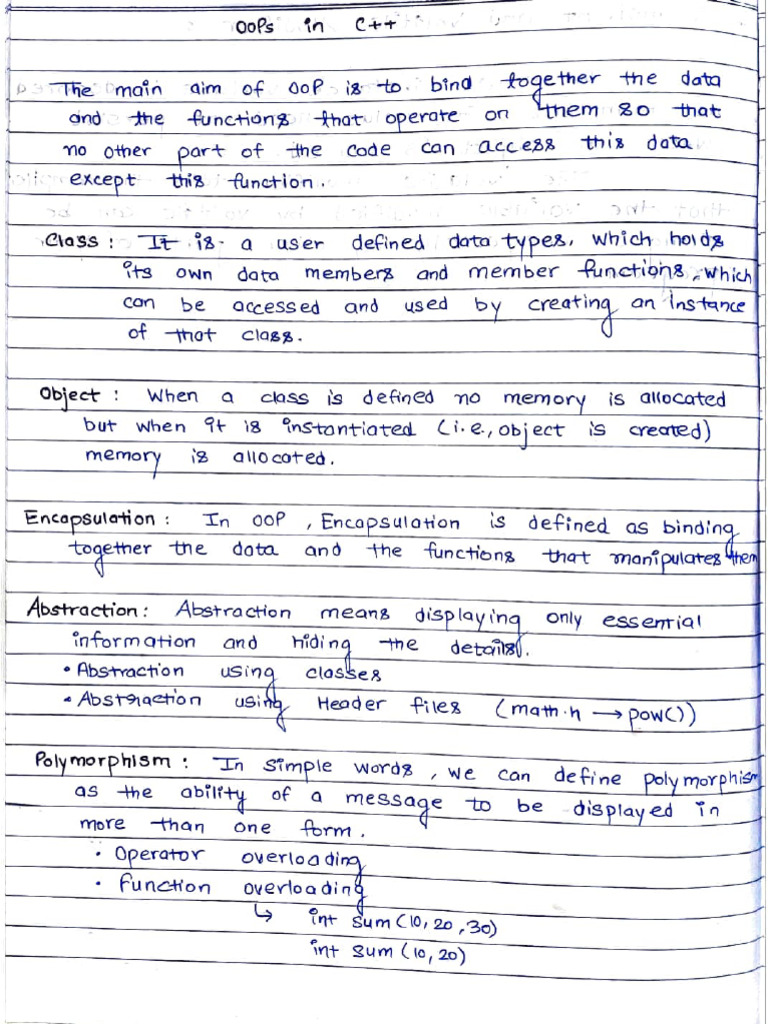 Oops Using C++ Unit 1-4 | PDF | C++ | Object Oriented Programming