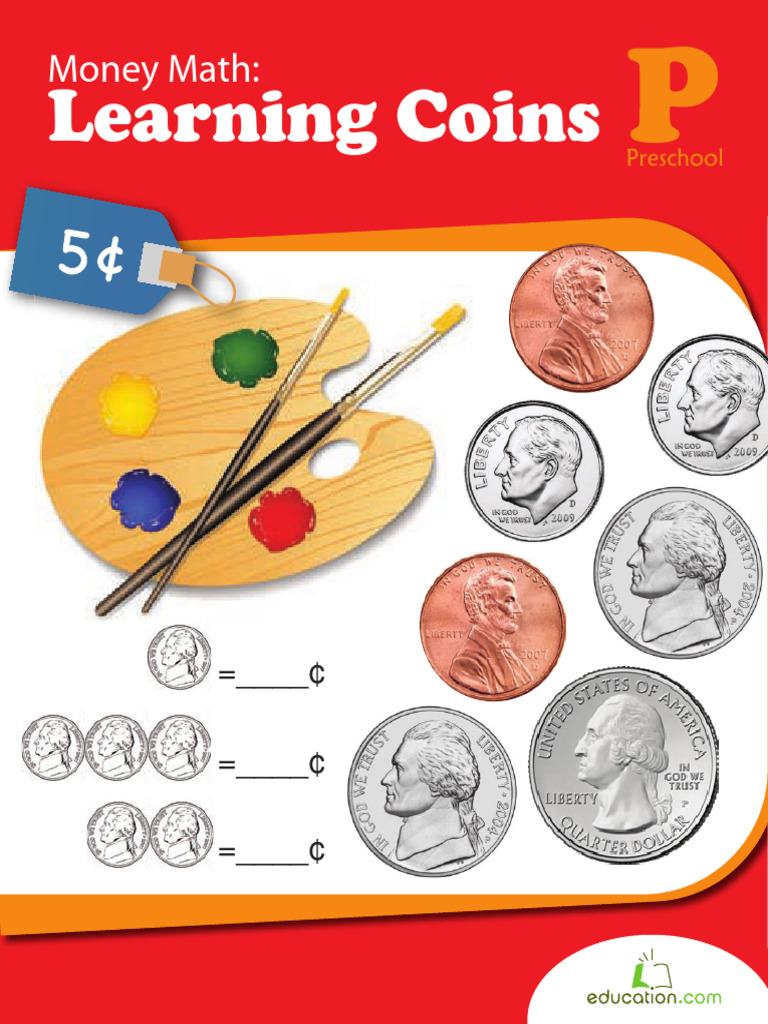 Preschool - Money Math Learning Coins Workbook | PDF | Nickel (United ...