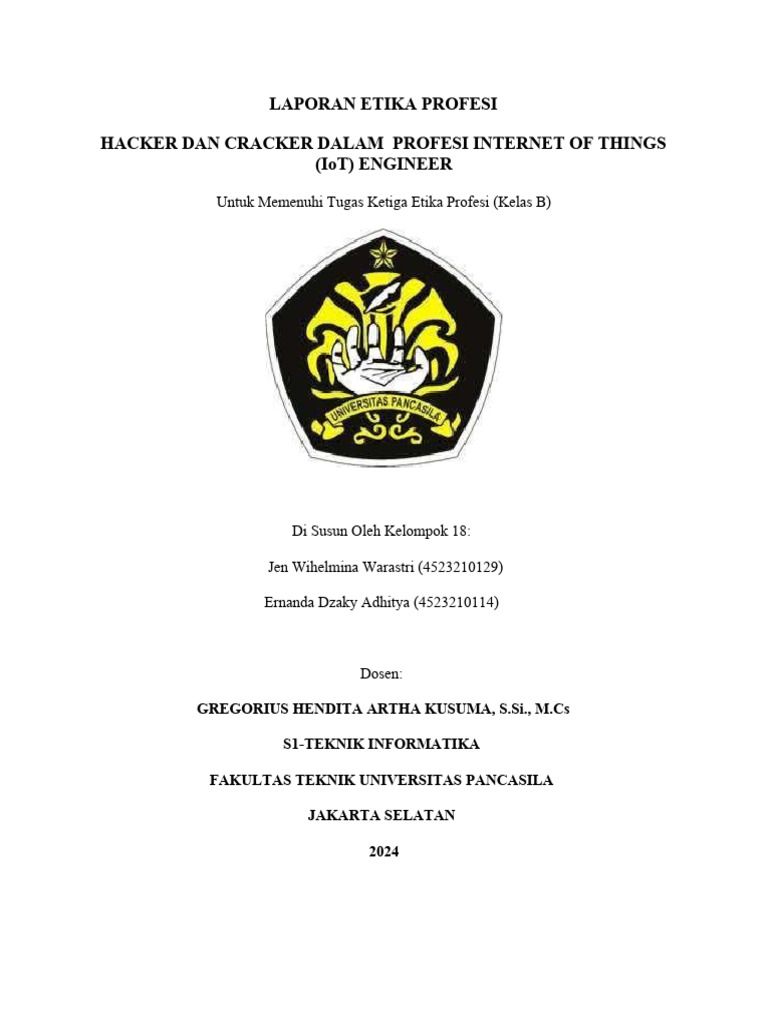 Hacker Dan Cracker Dalam Profesi IoT Engineer Kel 18 | PDF