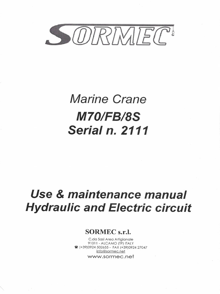 Al Theebeh Crane Manual-Sormec-M70fb8s | PDF