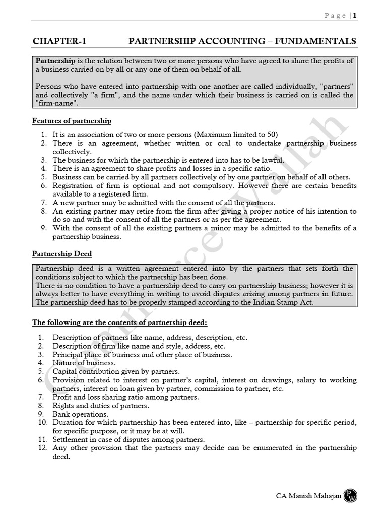 Partnership Accounting Basics Explained | PDF | Debits And Credits ...