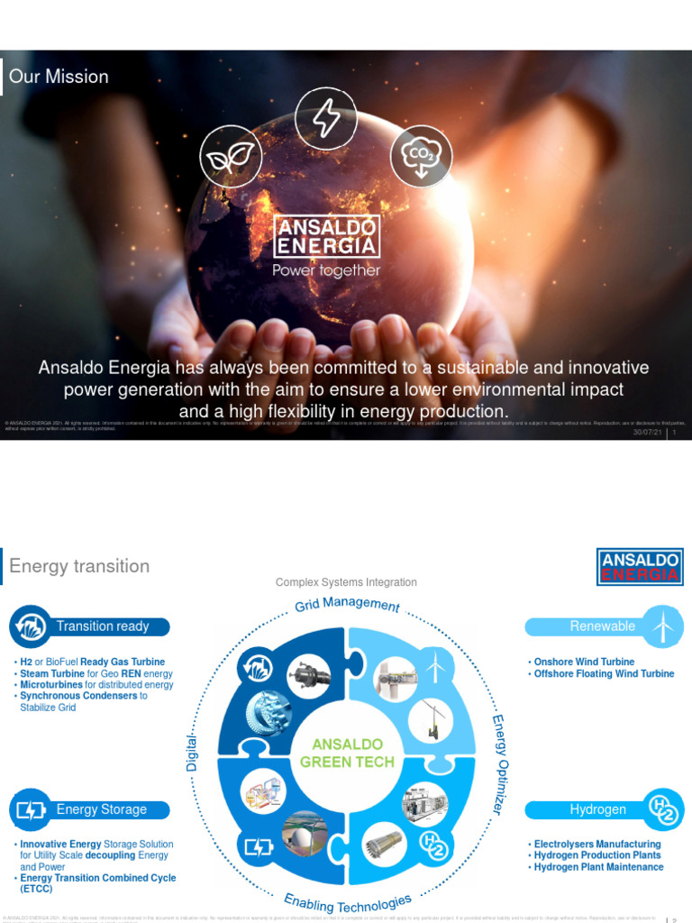 Ansaldo Energia's Sustainable Mission | PDF | Energy Technology
