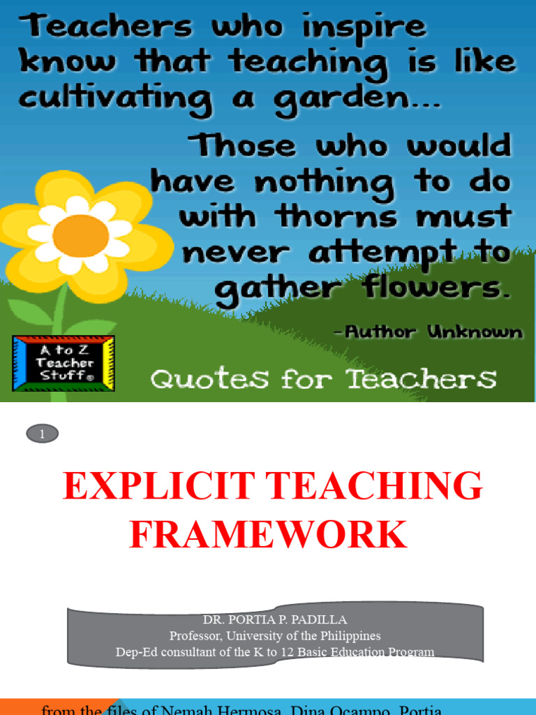 SG16 Explicit Teaching Framework (Complete) | PDF | Lesson Plan | Learning