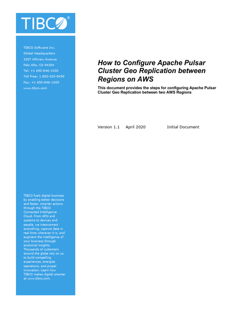 How To Configure Apache Pulsar Cluster Georeplication Pdf Port Computer Networking 7023