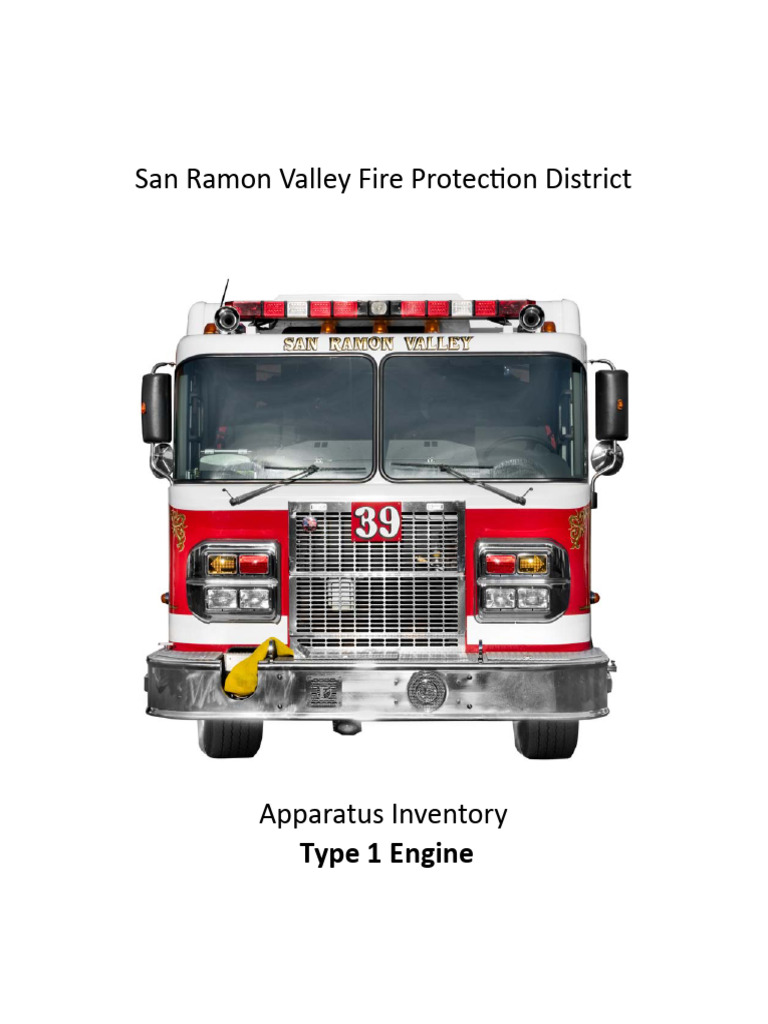 Fire Engine Type 1 Inventory | PDF