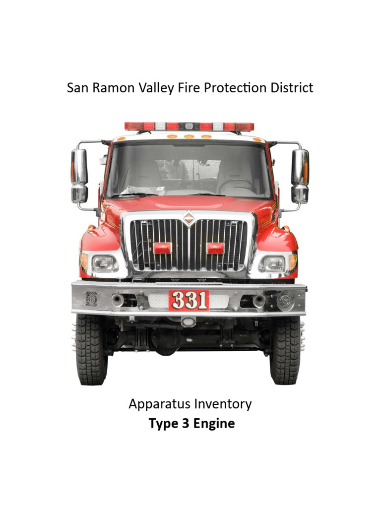Fire Engine Type 3 Inventory | PDF