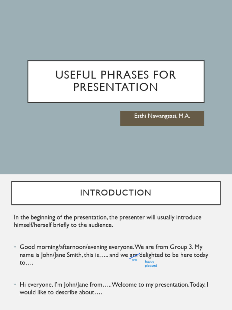 Meeting 7_Phrases for presentation | PDF