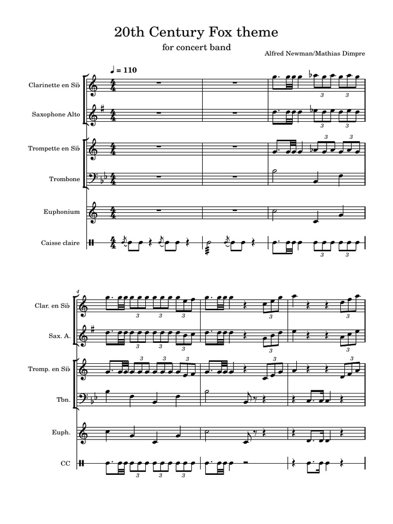 20th Century Fox Theme-Conducteur - Et - Parties | PDF | Musical ...